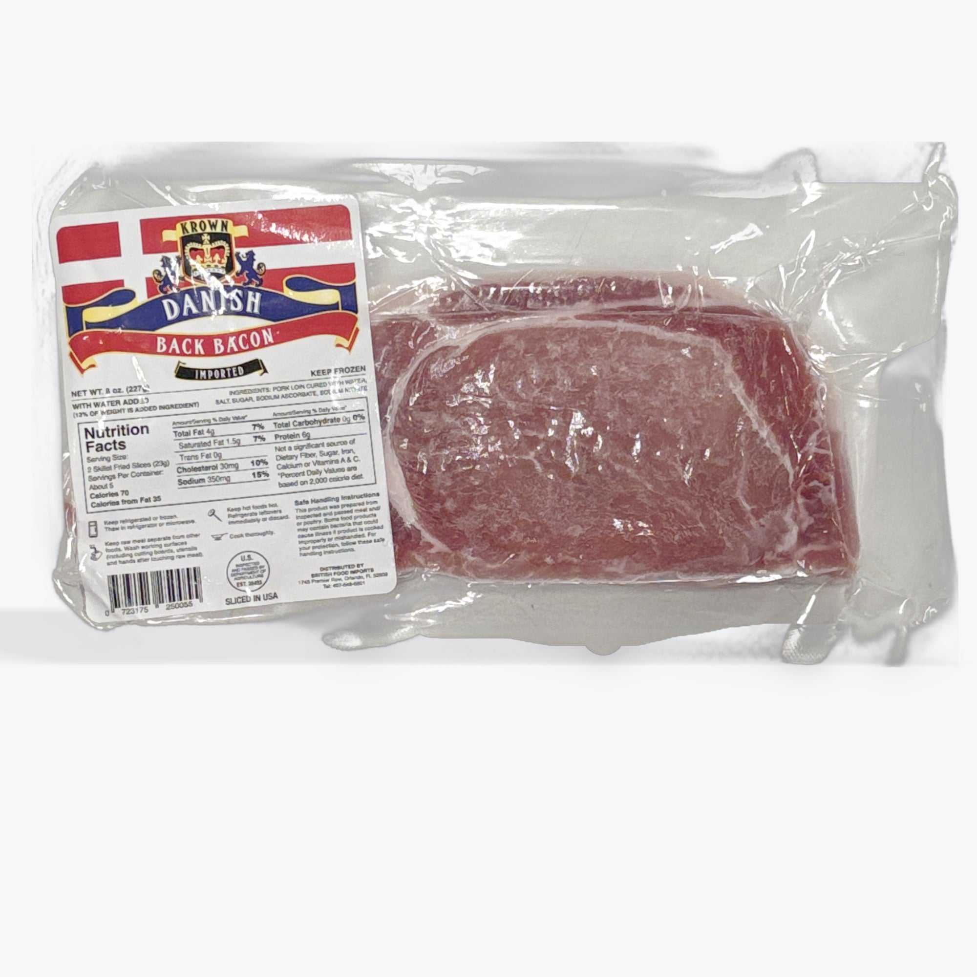 Crown Danish Back Bacon 8oz | LONDON PRIDE BRITISH SHOP